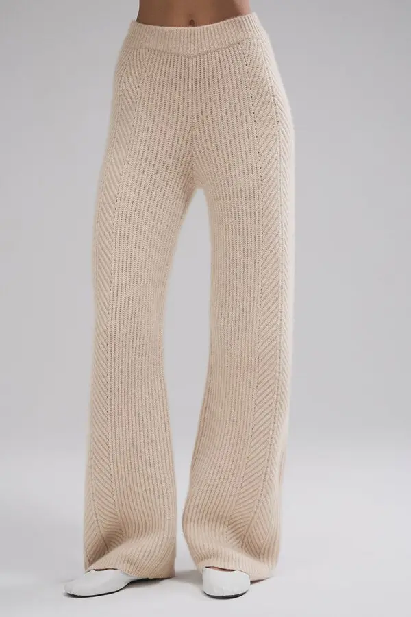 Alo Yoga Winter Magic Cashmere Wide Leg Pants - Birch Heather