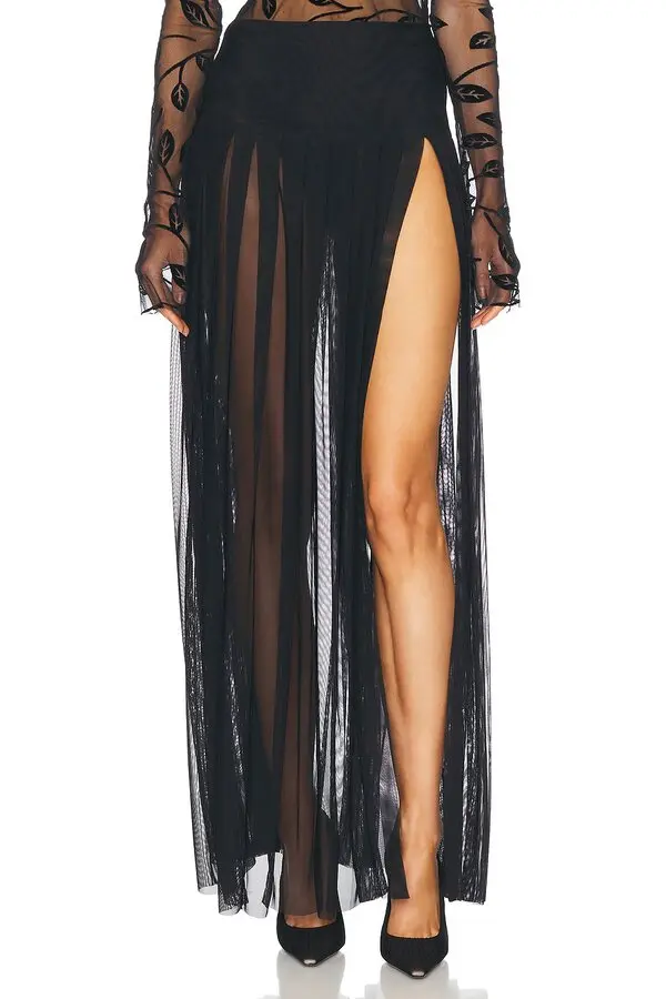 Norma Kamali Pleated Long Skirt