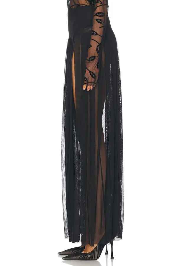 Norma Kamali Pleated Long Skirt