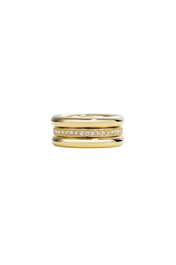 BY PARIAH Triple Gold Diamond Pinky Stack - Grey
