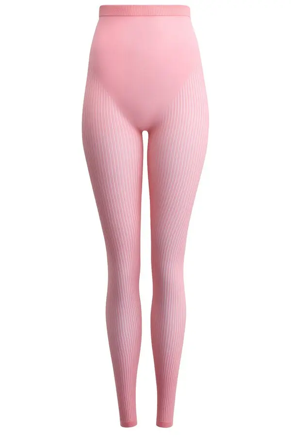Alaïa Striped High Waisted Legging In Pink