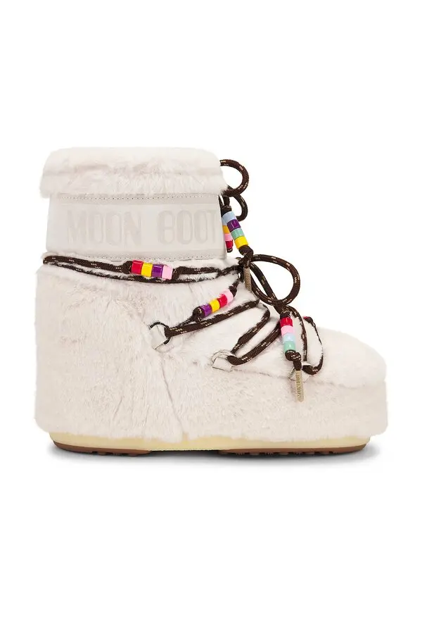 Moon Boot Icon Low Faux Fur Beads Boots