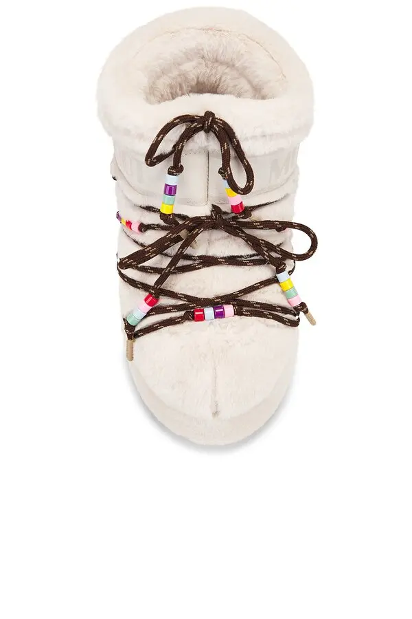Moon Boot Icon Low Faux Fur Beads Boots