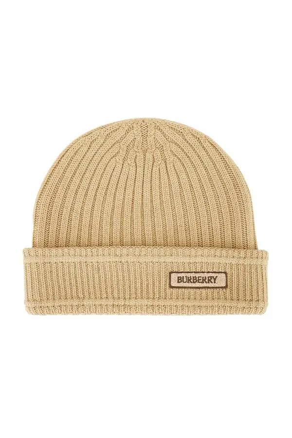 Buy Burberry Logo Patch Beanie - Sand At 24% Off | Editorialist display picture 3
