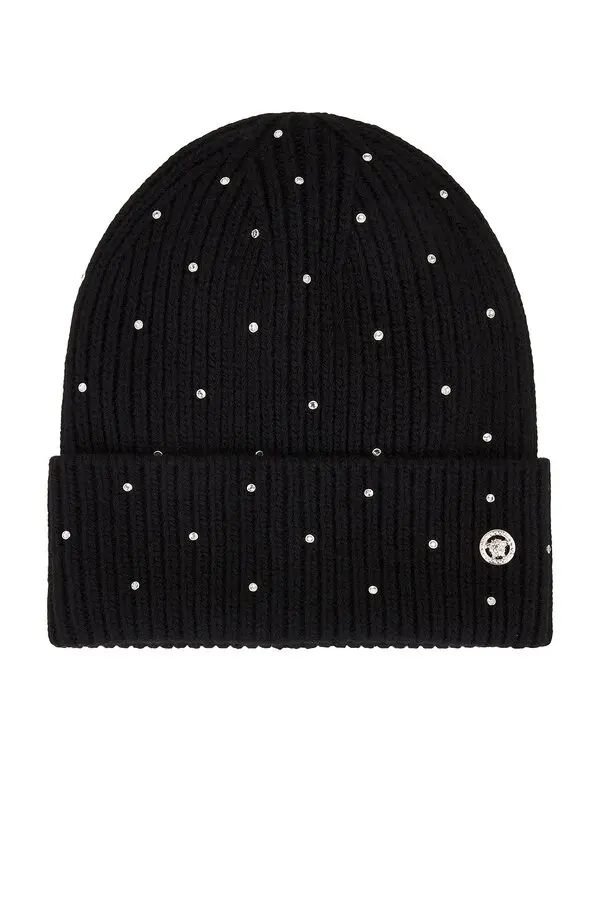 Versace Crystal-embellished Beanie - Black