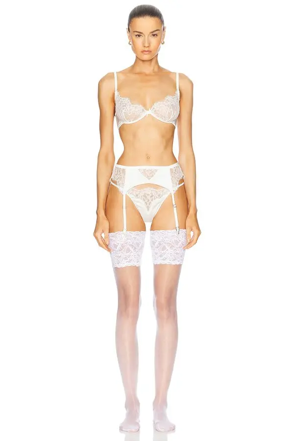 FLEUR DU MAL X Galia Lahav Beaded Iris Lace Garter