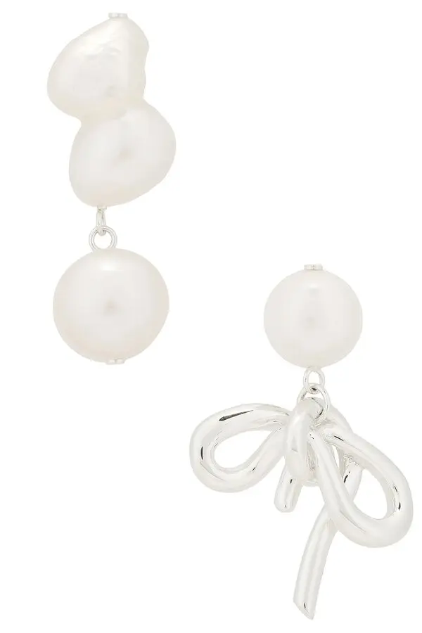 Completedworks Freshwater Pearl Dangle Earrings - Silver