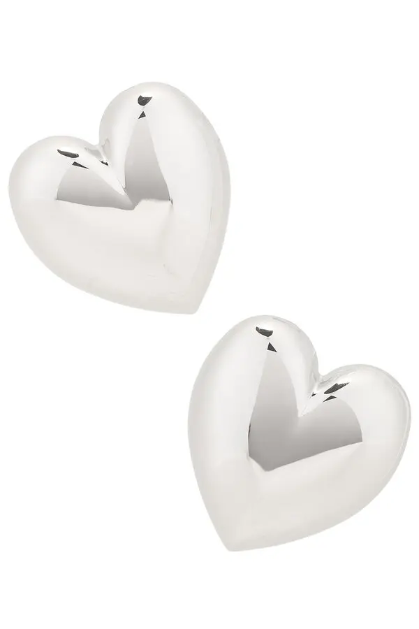 JENNIFER FISHER Puffy Heart Earrings - Silver