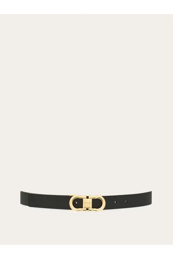 FERRAGAMO Reversible Gancini Belt - Black