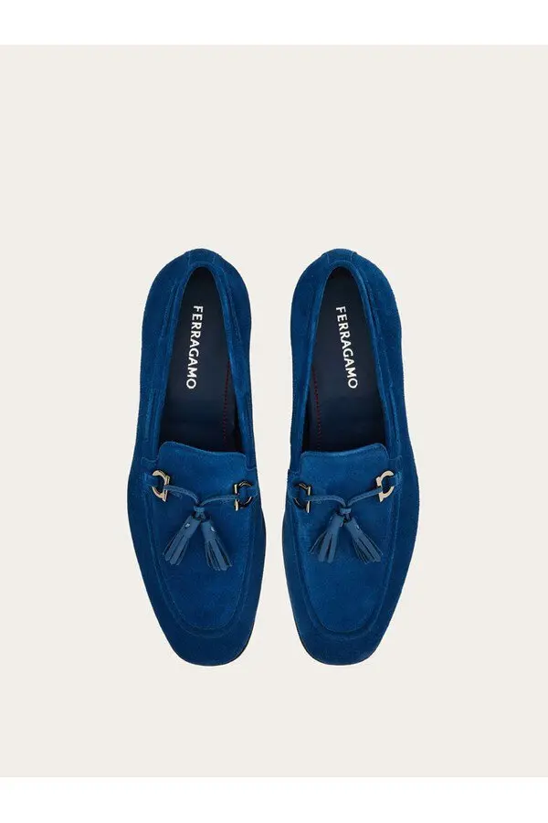 Ferragamo Loafer With Tassels In Blue - 30% Off | Editorialist display picture 1