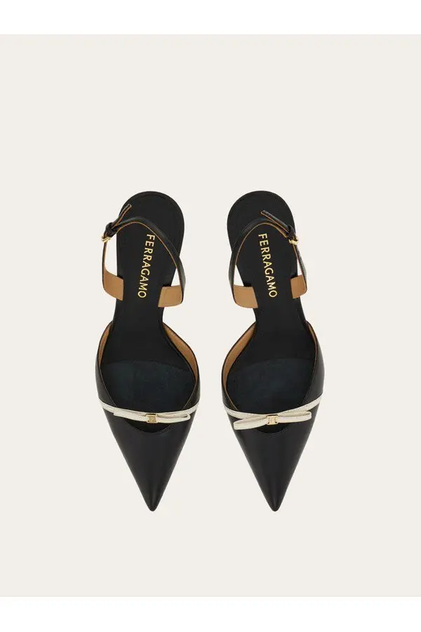 FERRAGAMO Mini Bow Slingback - Black