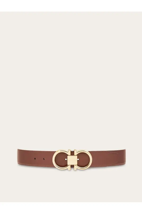 FERRAGAMO Reversible And Adjustable Gancini Belt - Black