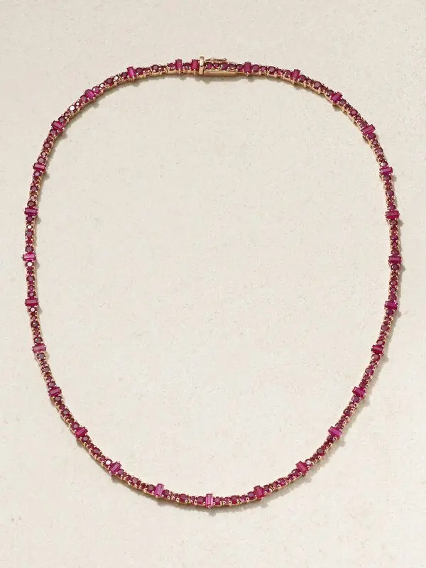 Ileana Makri Rivulet 18-karat Gold Ruby Necklace - Red