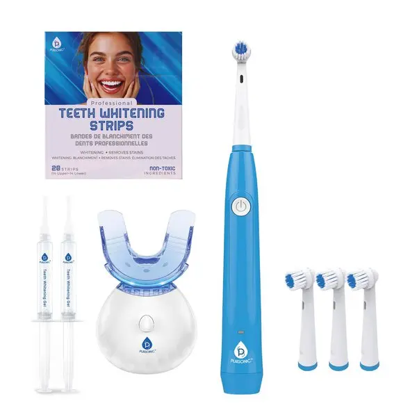 PURSONIC Ultimate Teeth Whitening & Oral Care Bundle – Led Whitening Kit - White
