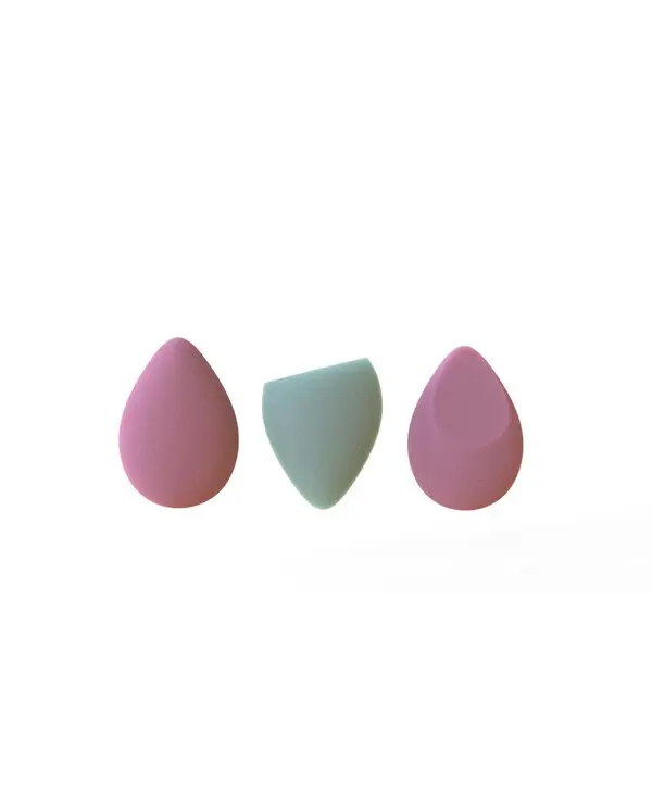 PURSONIC 3-pack Beauty Makeup Sponges – Multi-shape Blenders For Flawless Application - Purple