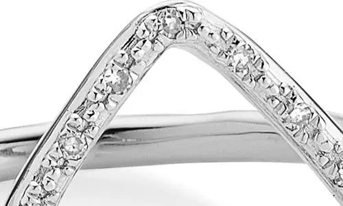 Monica Vinader Riva Diamond Hoop Ring - Silver
