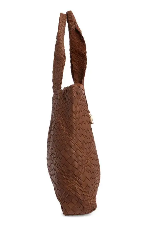 最終値下げ　新品未使用　LUDLOW Bigpocket Basket tote Sam Edelman Large Priya Woven Leather Tote In Brandy - 70% Off
