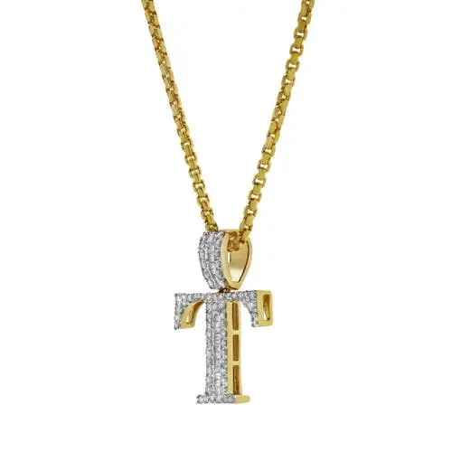 LUVMYJEWELRY T Initial Diamond Pendant