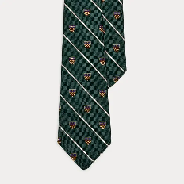 Ralph Lauren Silk Repp Club Tie - Dark Green