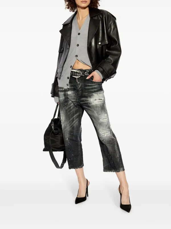 Dsquared2 Virgin Wool V-neck Cardigan - Grey