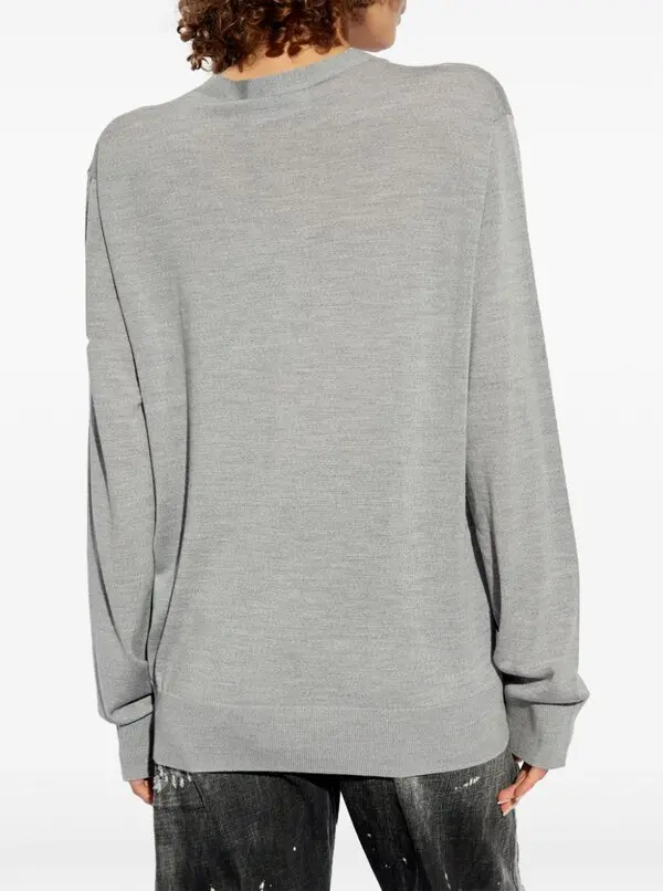 Dsquared2 Virgin Wool V-neck Cardigan - Grey