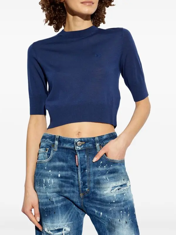 Dsquared2 Logo-embroidered T-shirt - Blue