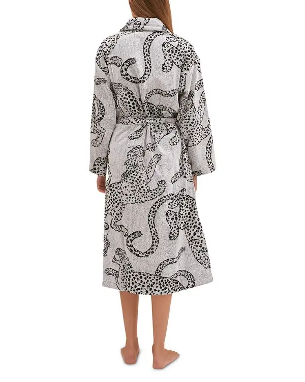Desmond & Dempsey Printed Towel Robe - Jaguar Cream
