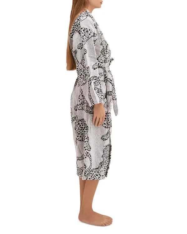 Desmond & Dempsey Printed Towel Robe - Jaguar Cream