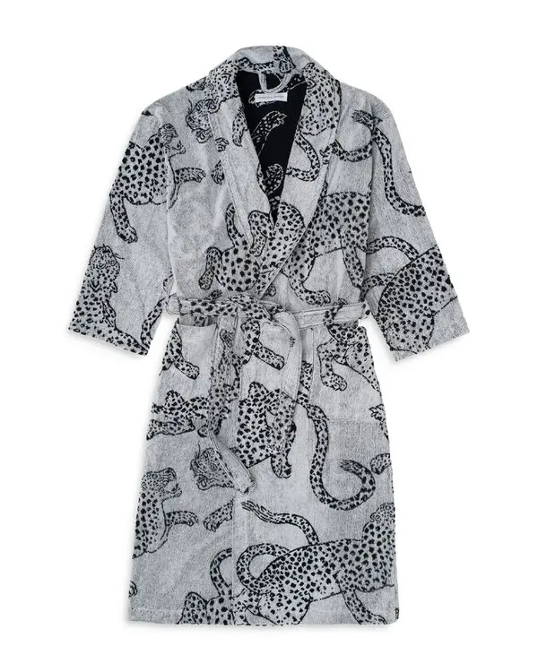 Desmond & Dempsey Printed Towel Robe - Jaguar Cream