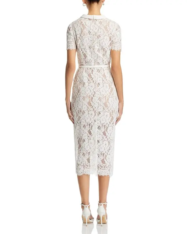 Self-Portrait Lace Button Midi Dress In White - 64% Off | Editorialist