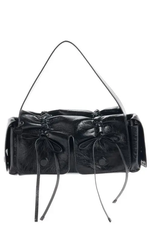 Acne Studios Micro Multipocket Crinkled Leather Baguette