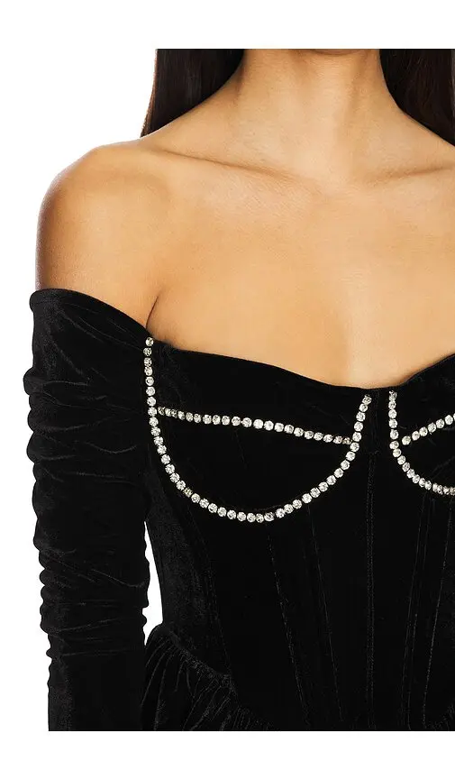 Bardot Emlyn Velour Mini Dress