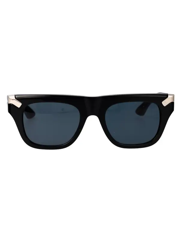 Alexander McQueen Am0441s Sunglasses - 002 Black Black Blue