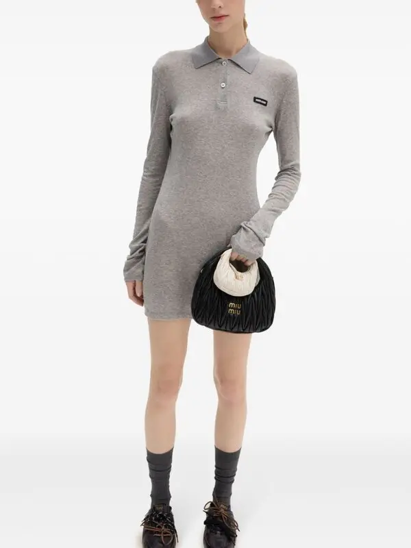 Miu Miu Ribbed-knit Mini Dress - Grey