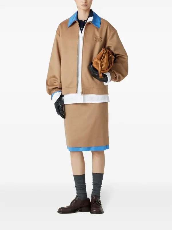 Miu Miu Camel-hair Midi Skirt