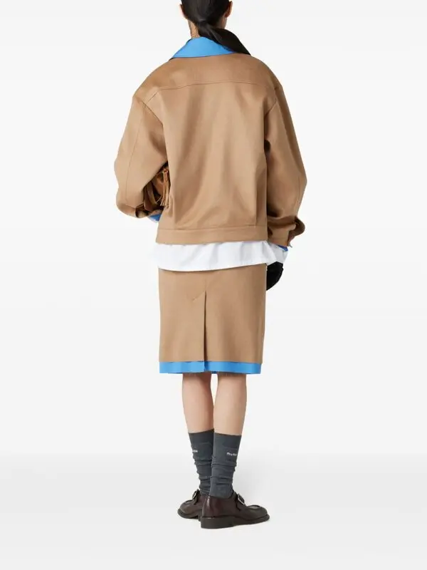 Miu Miu Camel-hair Midi Skirt