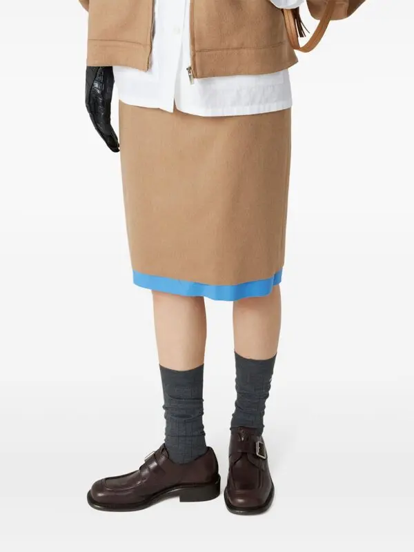Miu Miu Camel-hair Midi Skirt