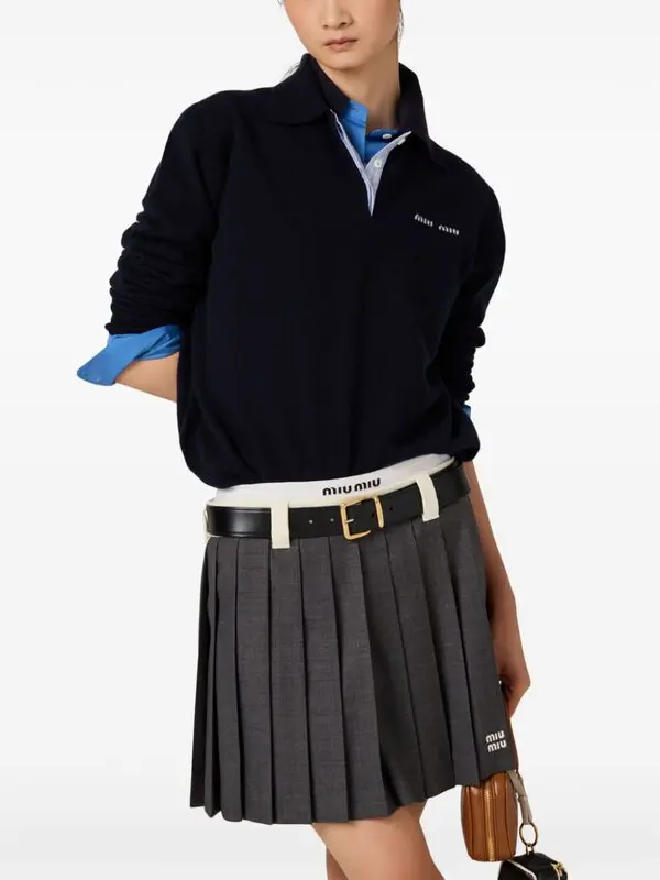 Miu Miu Cashmere Polo Shirt - Blue