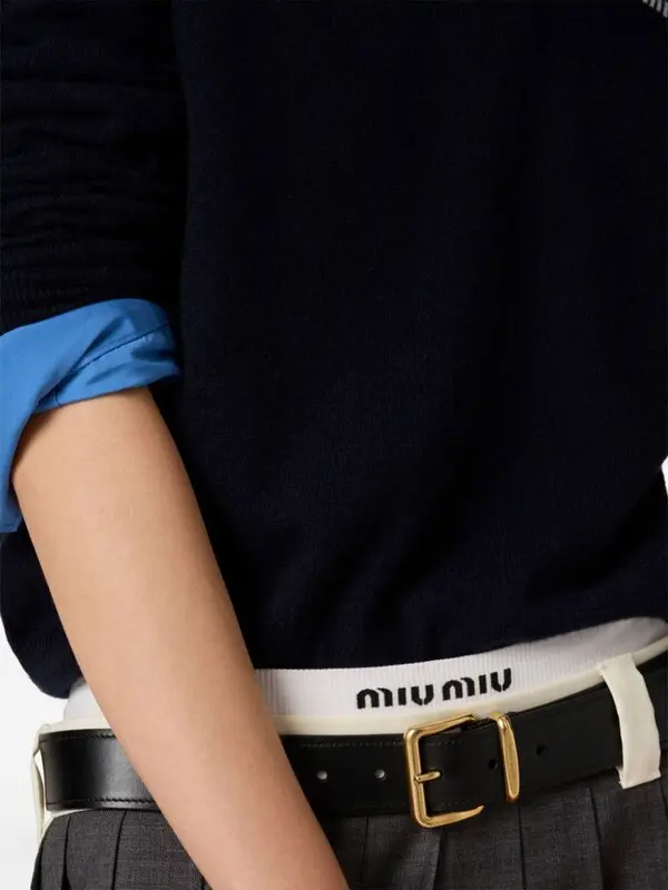 Miu Miu Cashmere Polo Shirt - Blue