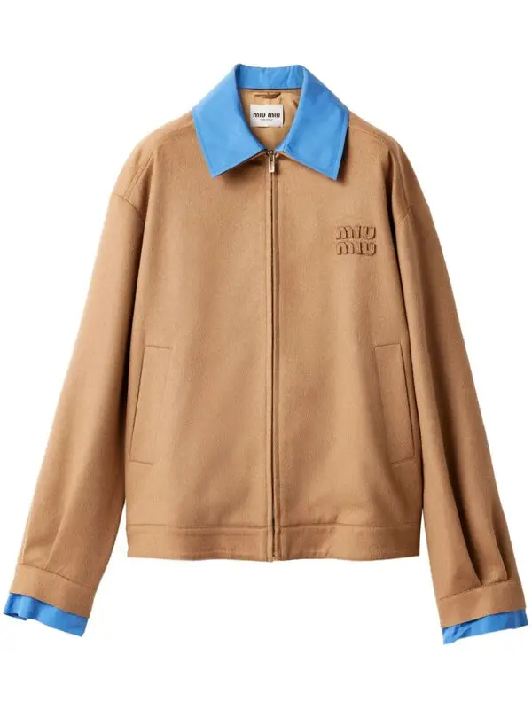 Miu Miu Logo-appliqué Bomber Jacket