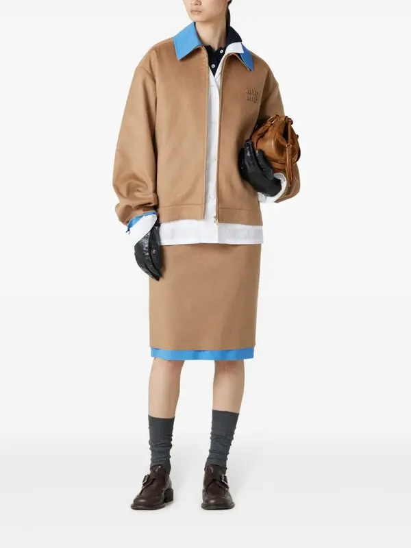 Miu Miu Logo-appliqué Bomber Jacket