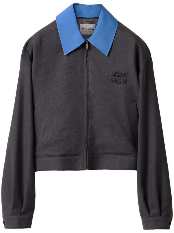 Miu Miu Gabardine-weave Bomber Jacket