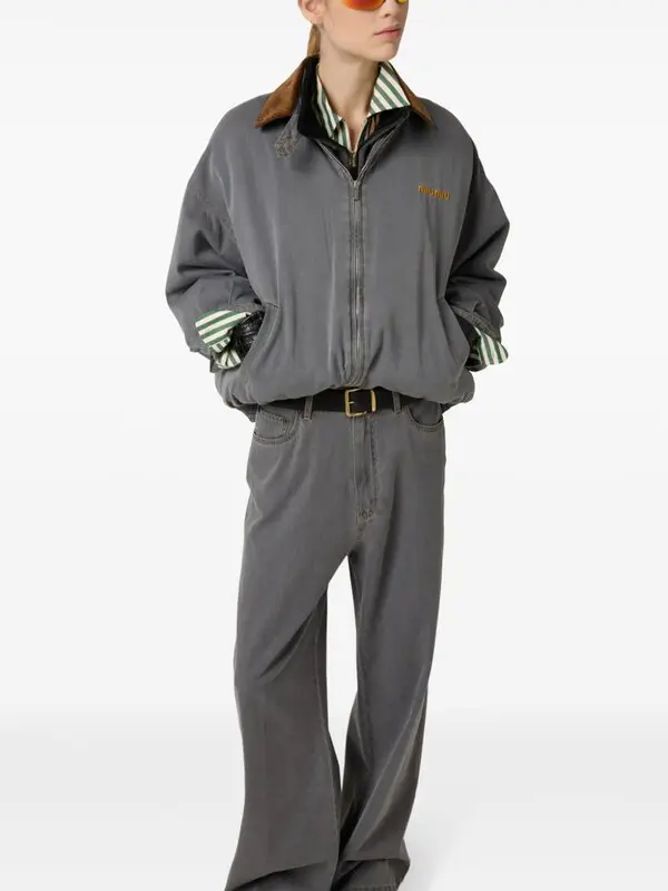 Miu Miu Velvet-trimmed Bomber Jacket