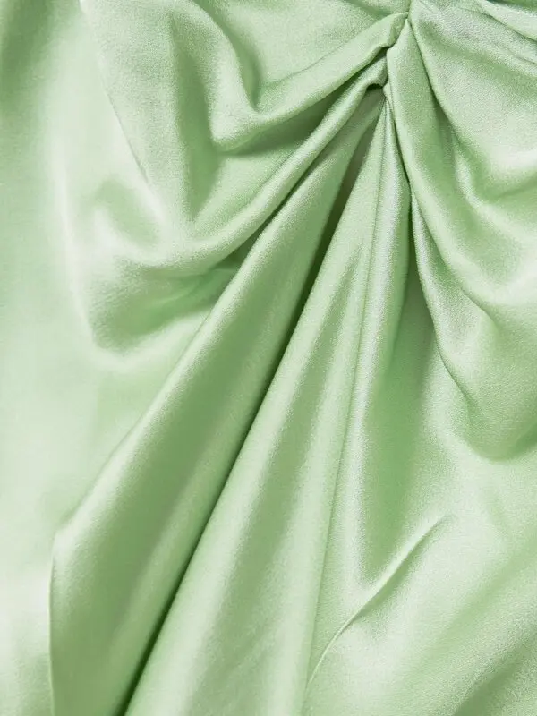 Victoria Beckham Gathered Satin Midi Dress