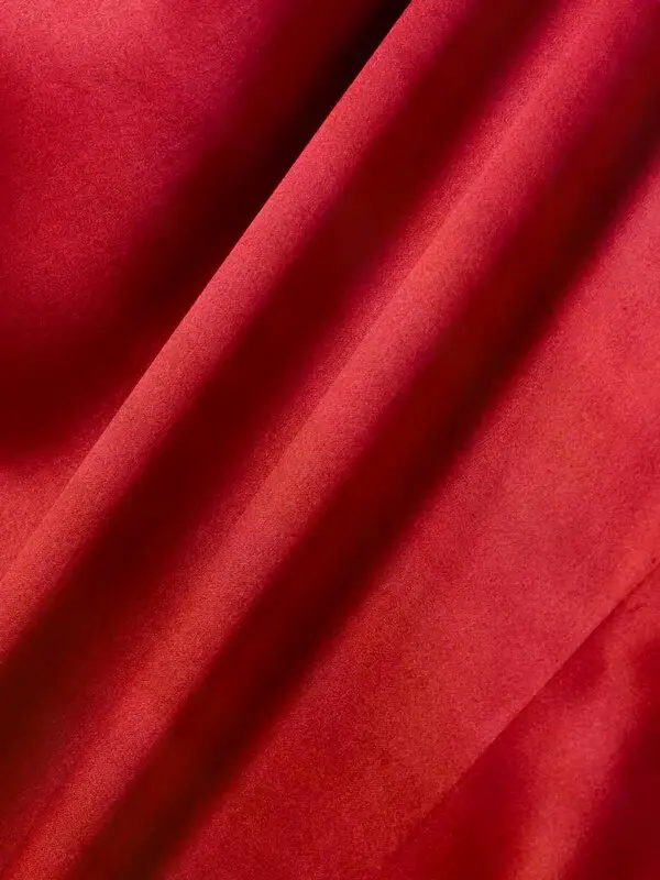 Versace Sequin-trimmed Draped Silk-satin Gown - Red