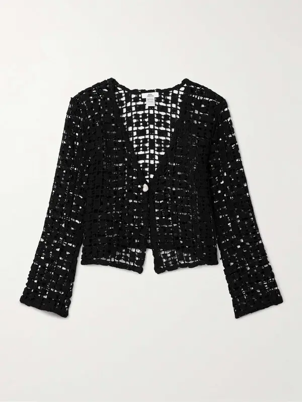 SARA CRISTINA Nerea Embellished Crochet Top