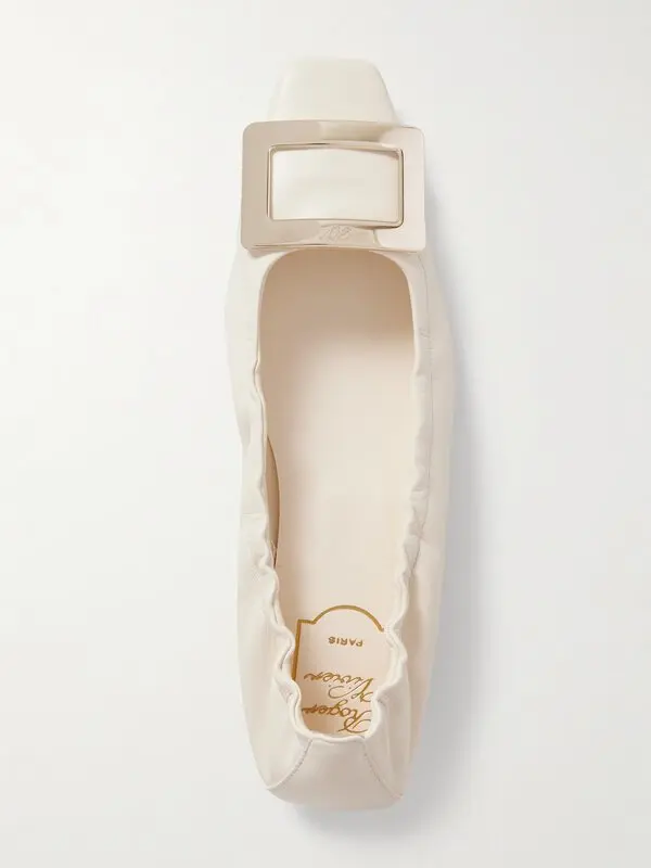 ROGER VIVIER Belle Vivier Embellished Ballet Flats - Neutrals