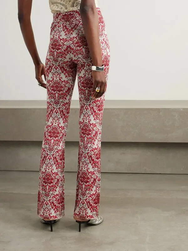 Rabanne Metallic Jacquard-knit Flared Pants