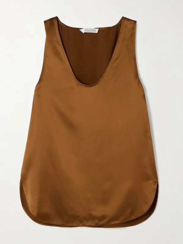 Max Mara Silk-satin Camisole - Brown