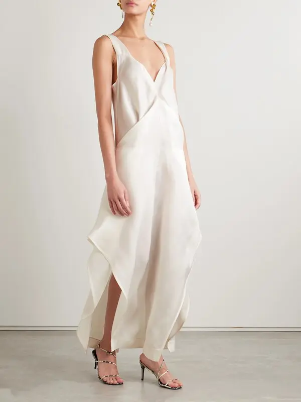 khaite ivory dress Kenith Draped Gown - - 40% Off sweet valentine gift